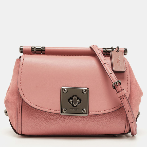 Coach | Bags | Coach Pink Leather And Suede Drifter Crossbody Bag ...
